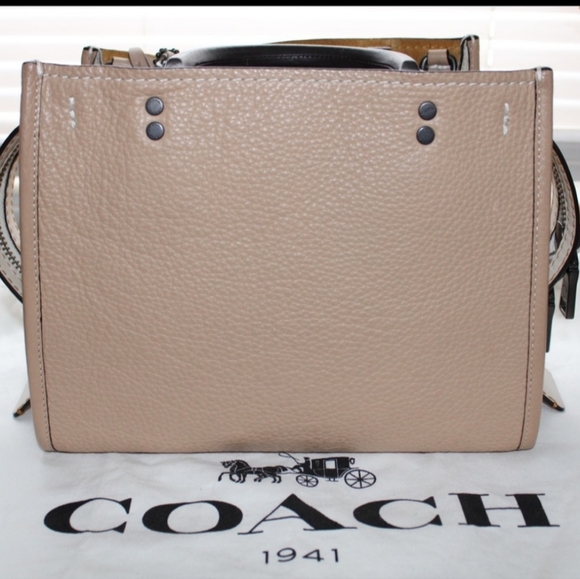 Coach | Bags | Coach Rogue 25 Taupe Sand Color Bone With Mustard Suede ...